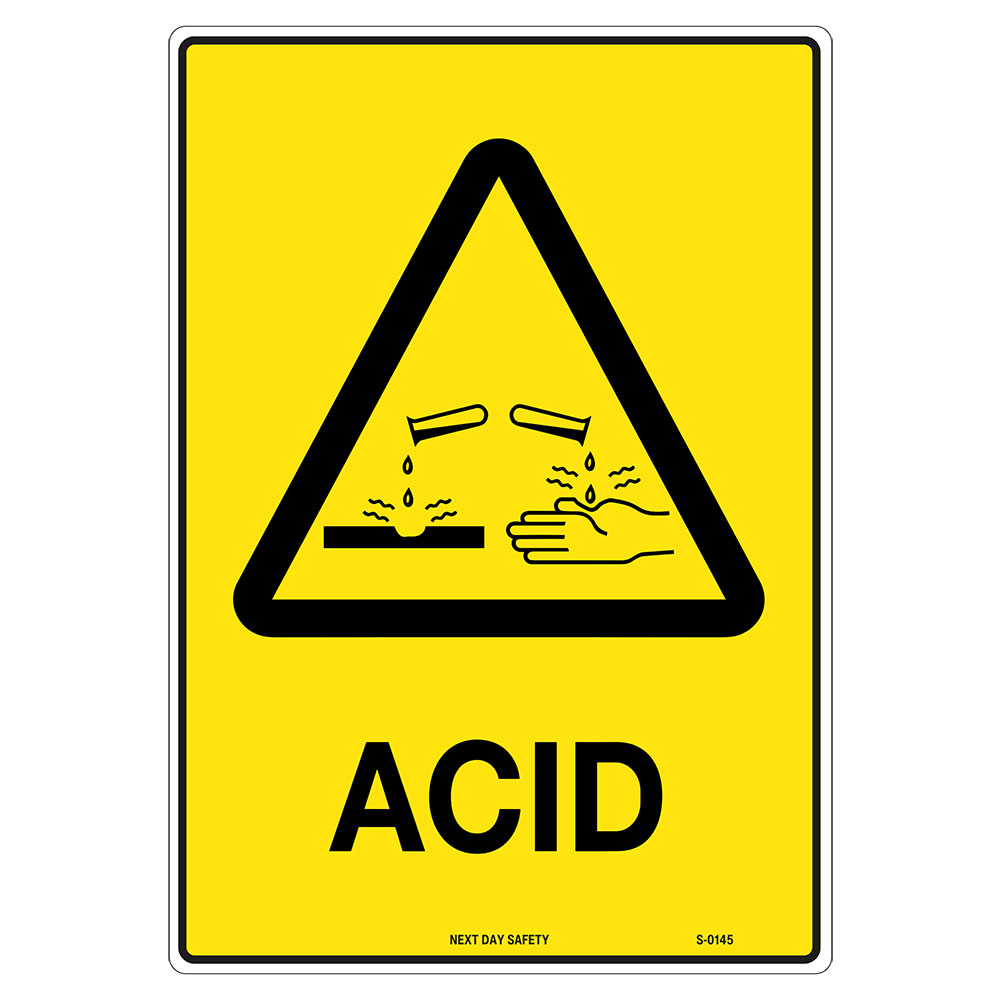 Warning Acid Sign - Next Day Safety