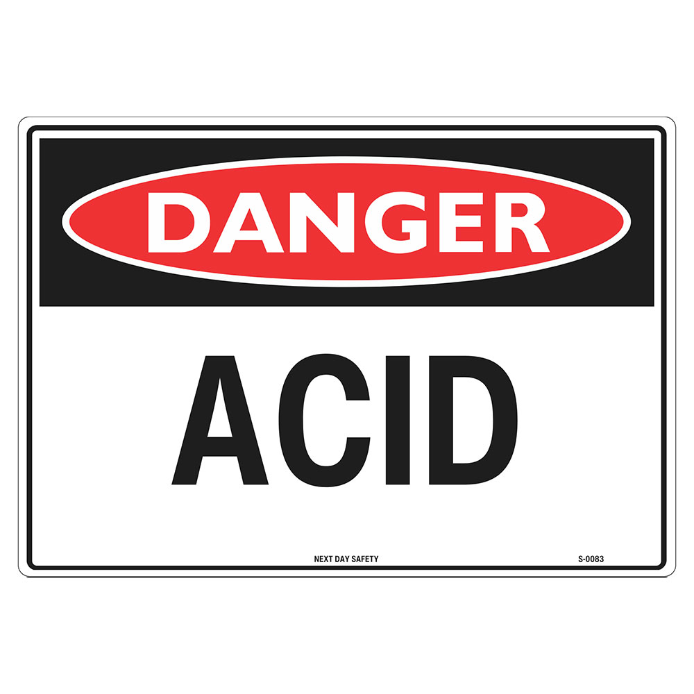 Danger Acid Sign - Next Day Safety
