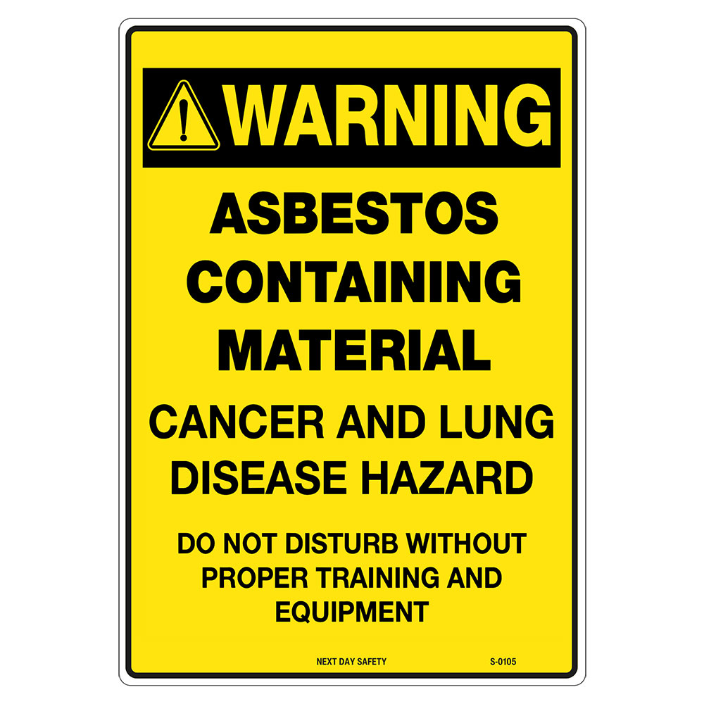 Warning Asbestos Containing Material Sign - Next Day Safety