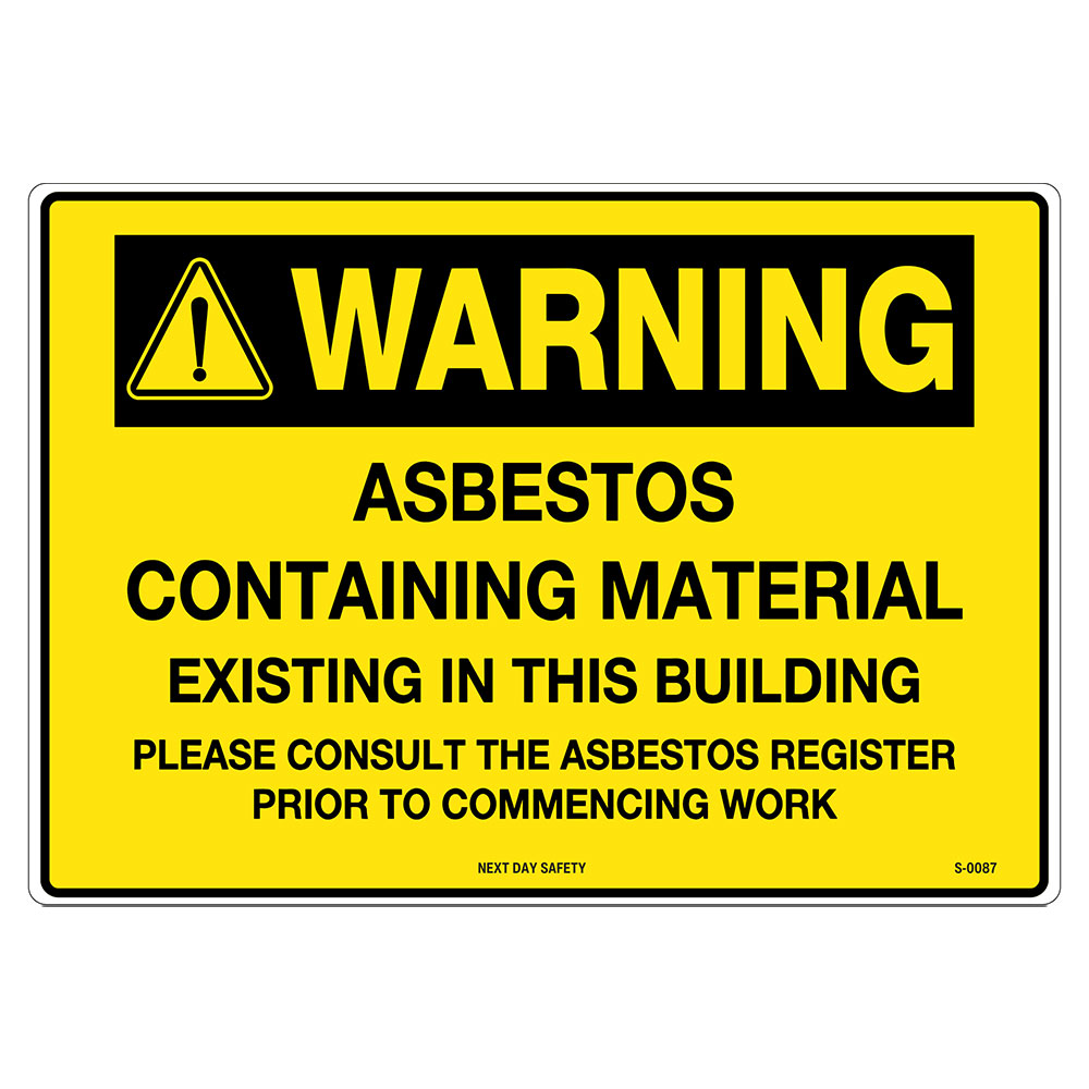 Warning Asbestos Containing Material Sign - Next Day Safety