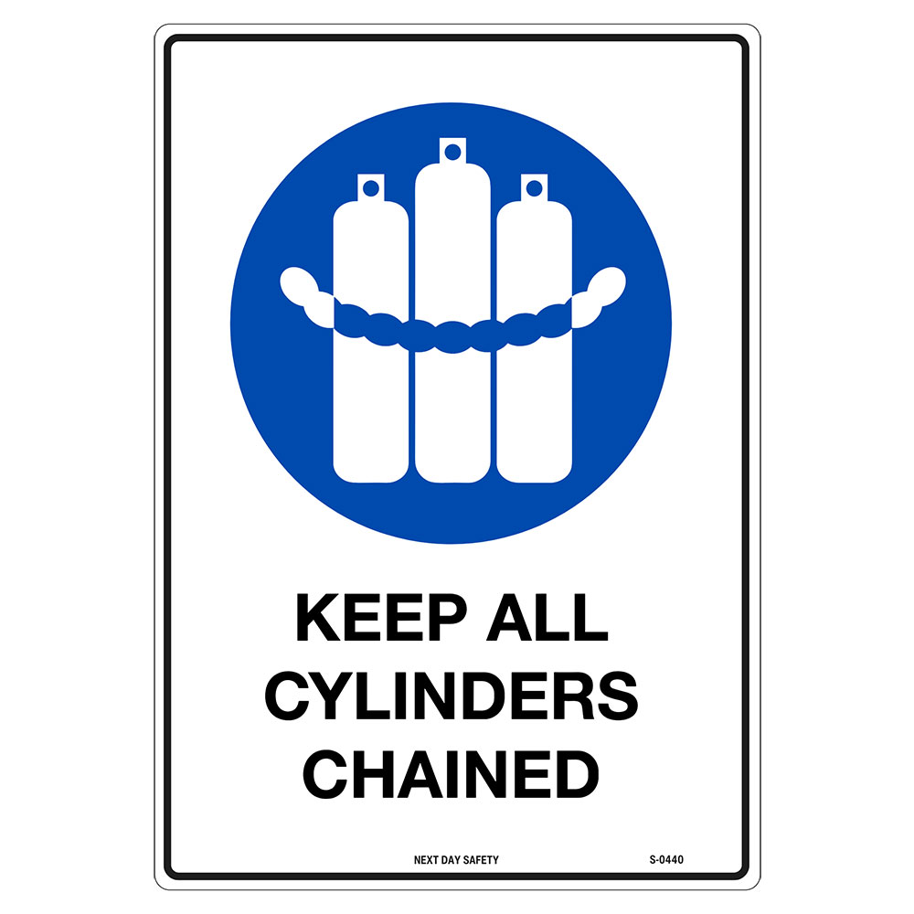 Keep All Cylinders Chained Mandatory Sign - Next Day Safety