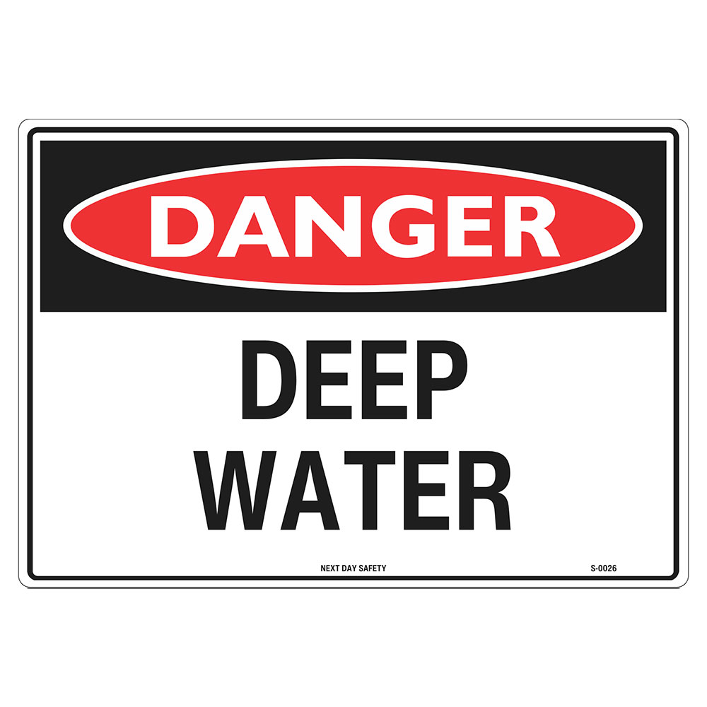 Danger Deep Water Sign - Next Day Safety