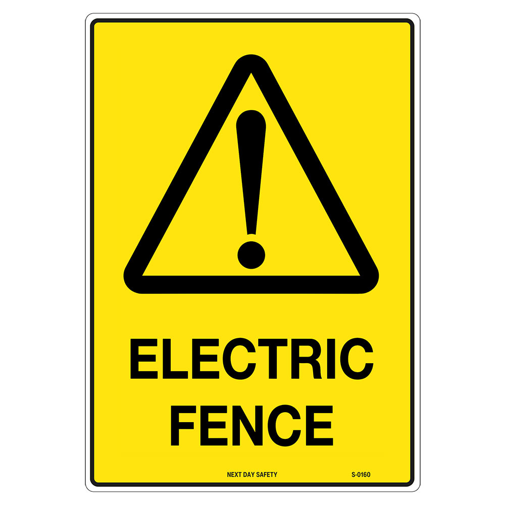 Warning Electric Fence Sign - Next Day Safety