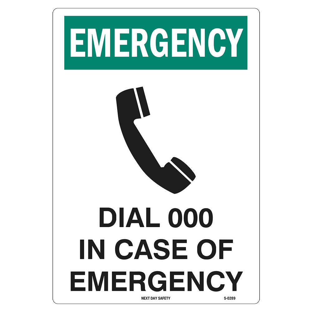 Emergency Call Sign Sign - Next Day Safety