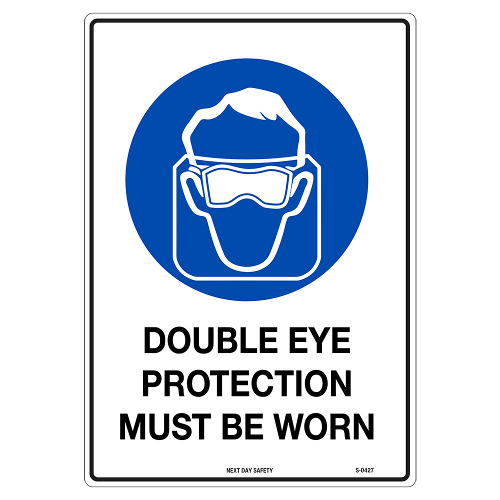 Double Eye Protection Must Be Worn Mandatory Sign - Next Day Safety
