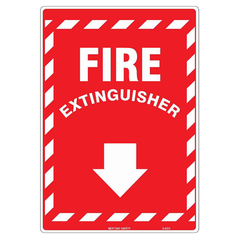 Fire Extinguisher Arrow Sign - Next Day Safety