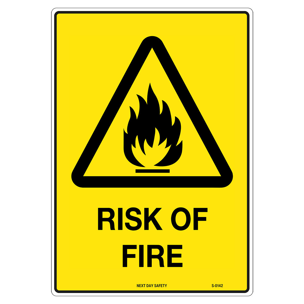 Warning Risk Of Fire Sign - Next Day Safety