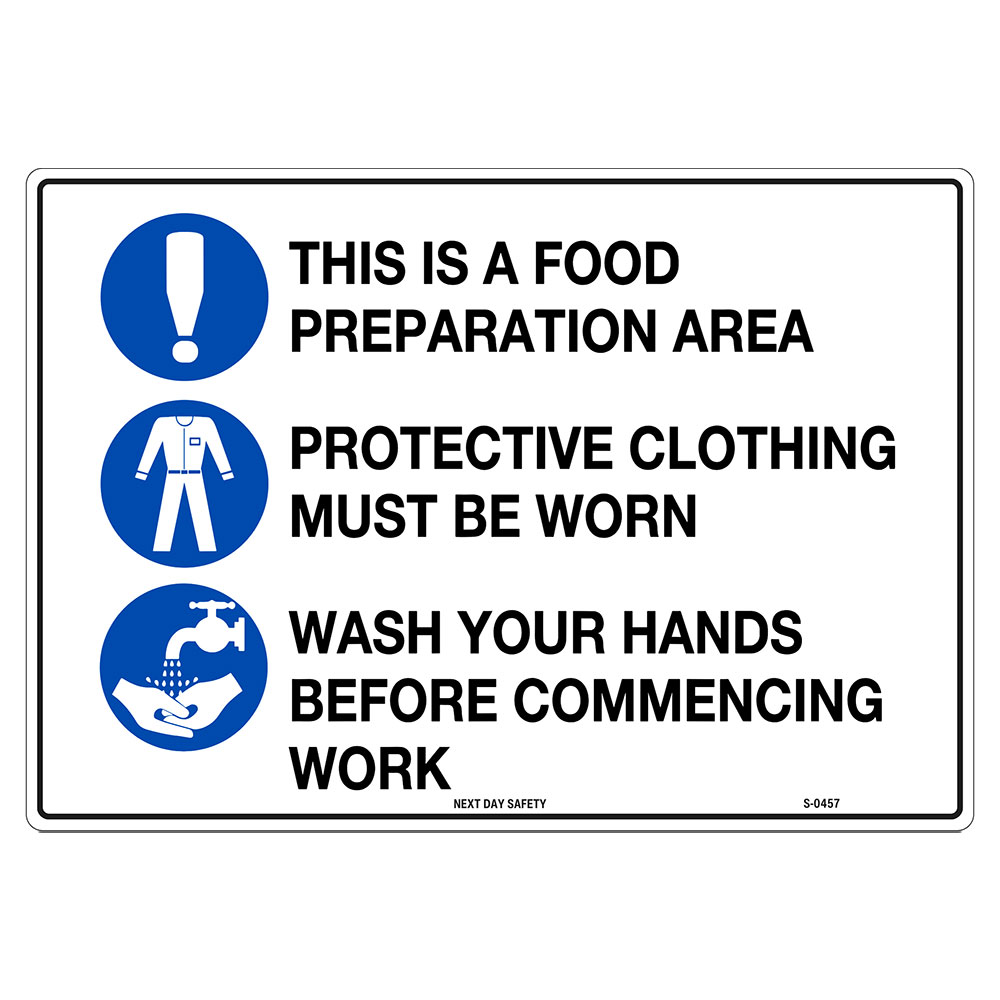Food Safety Instructions Mandatory Sign - Next Day Safety