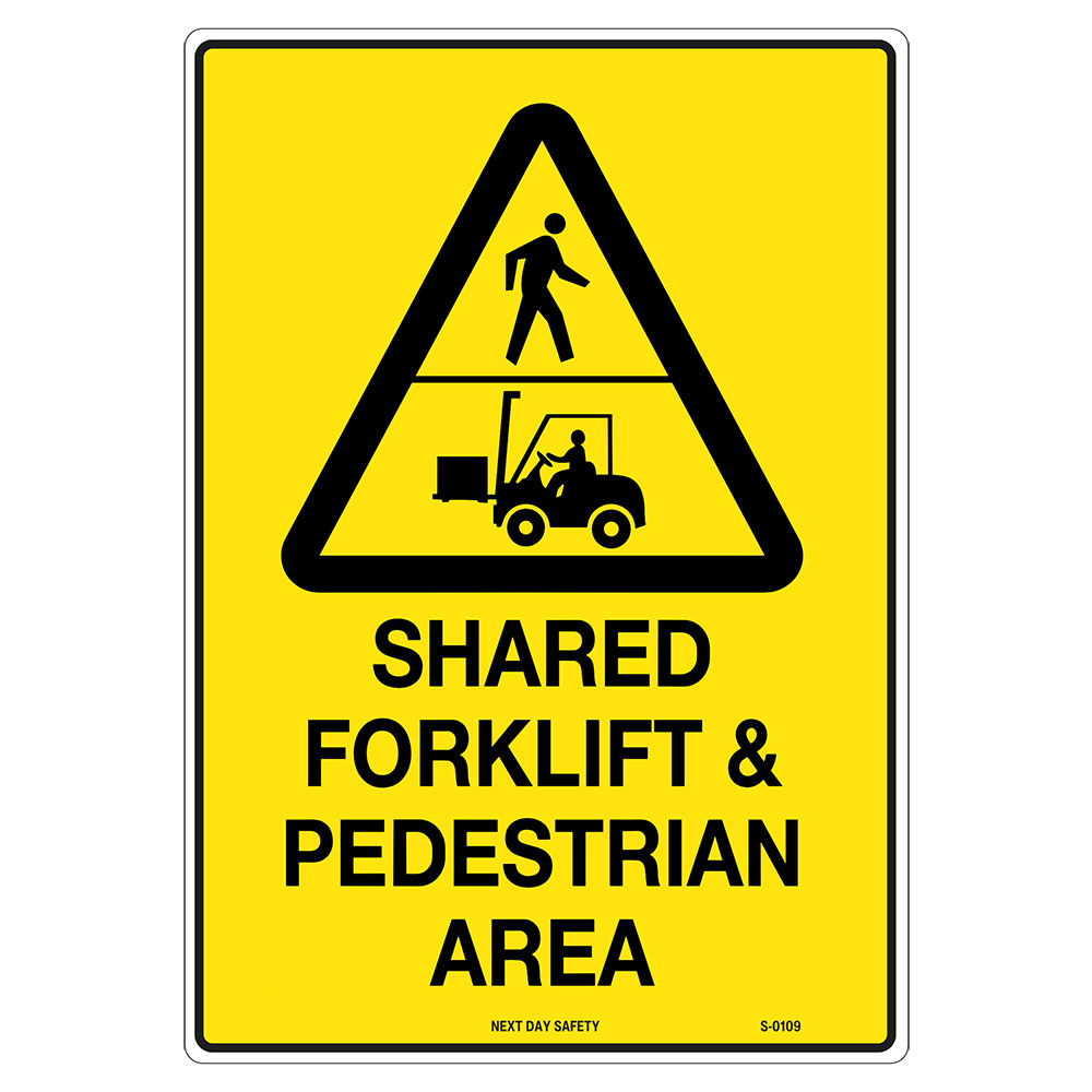 Warning Shared Forklift And Pedestrian Area Sign - Next Day Safety