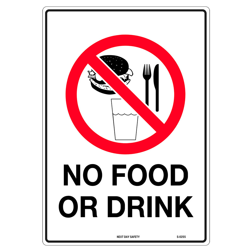 No Food/Drink Sign - Next Day Safety