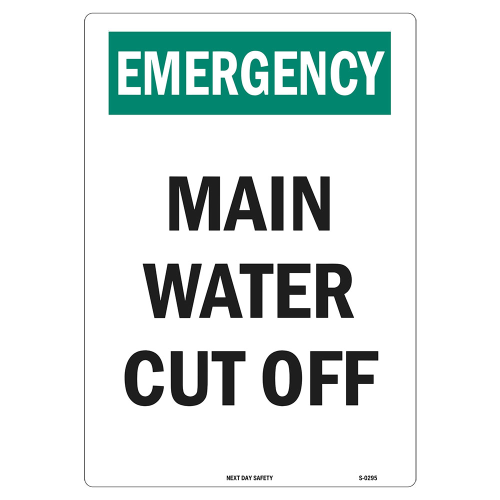 Water Cut Off Sign - Next Day Safety