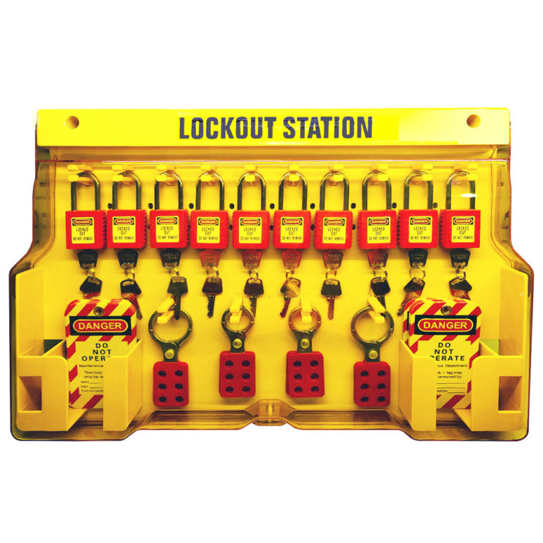 Filled Lockout Tagout Station - 20 Padlocks - Next Day Safety