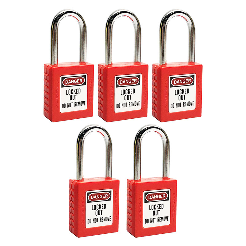 Set of 5 Lockout Tagout Padlocks - Next Day Safety