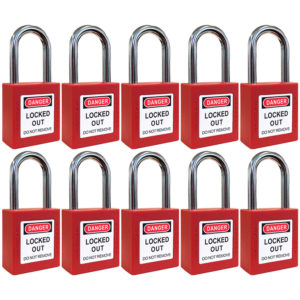 Sets of 10 Lockout Tagout Padlocks - Next Day Safety