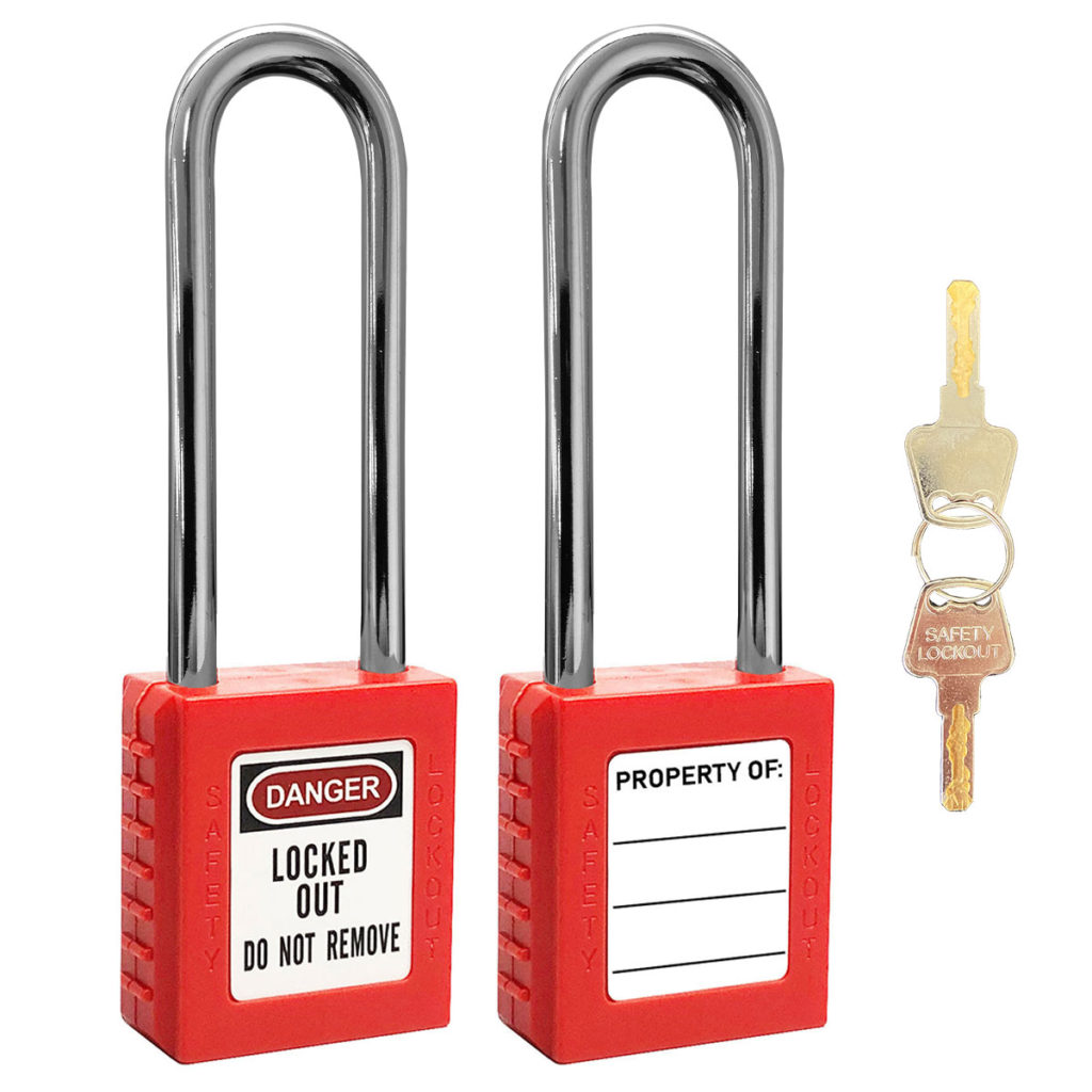 Set of 10 Long Shackle Lockout Padlocks - Next Day Safety