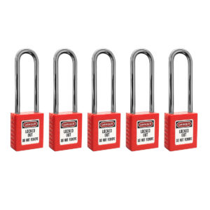 Set of 5 Long Shackle Lockout Padlocks - Next Day Safety