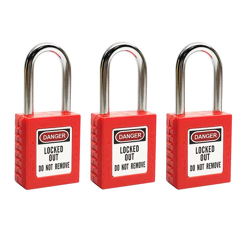 Set of 3 Lockout Tagout Padlocks - Next Day Safety