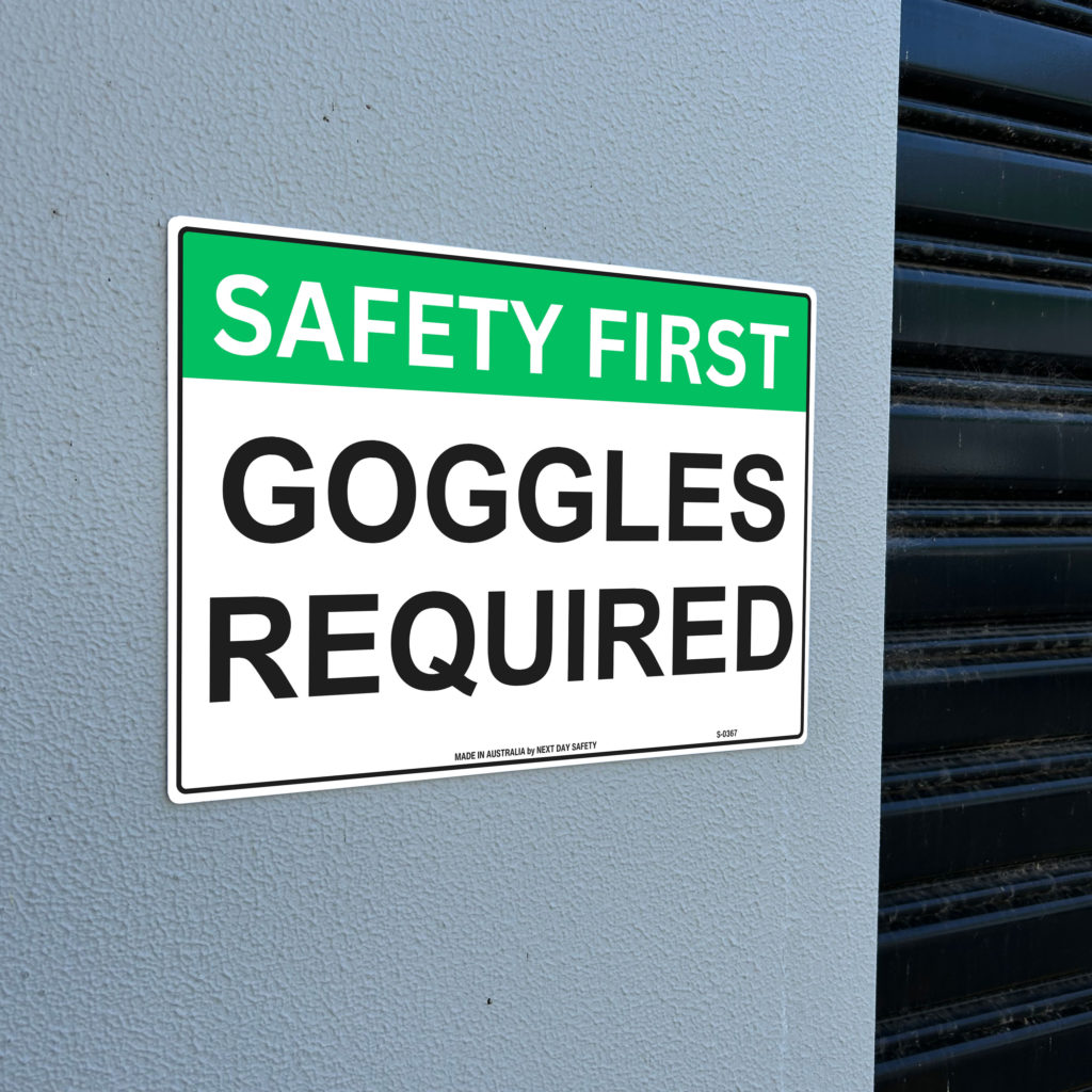 Goggles Required Safety Sign - Next Day Safety