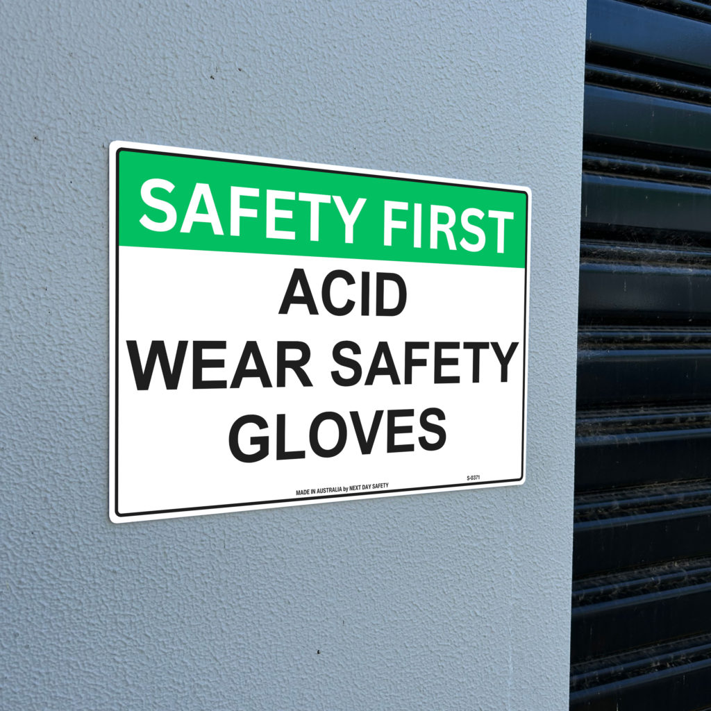 Acid Wear Safety Gloves Safety Sign - Next Day Safety