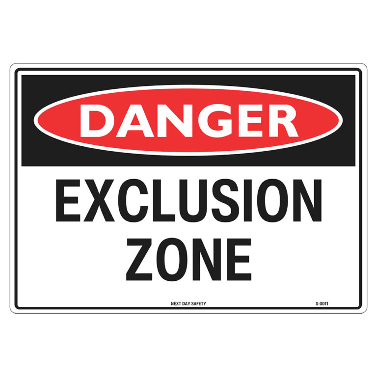 Danger Exclusion Zone Sign - Next Day Safety