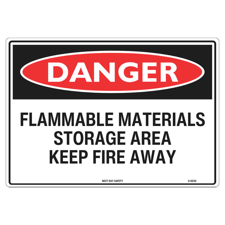 Danger Flammable Materials Storage Area Sign - Next Day Safety
