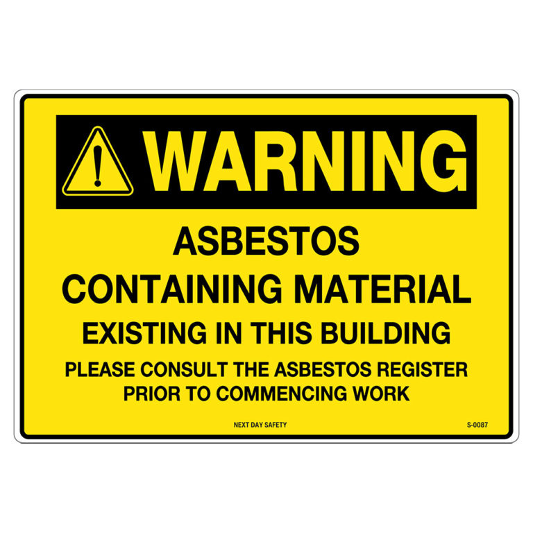 Warning Asbestos Containing Material Sign - Next Day Safety