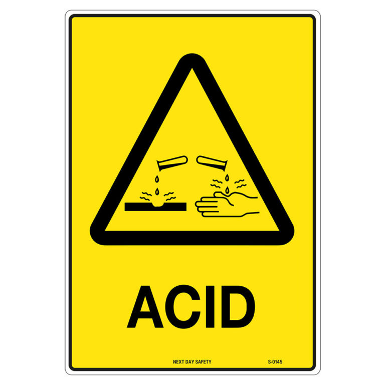 Warning Acid Sign - Next Day Safety