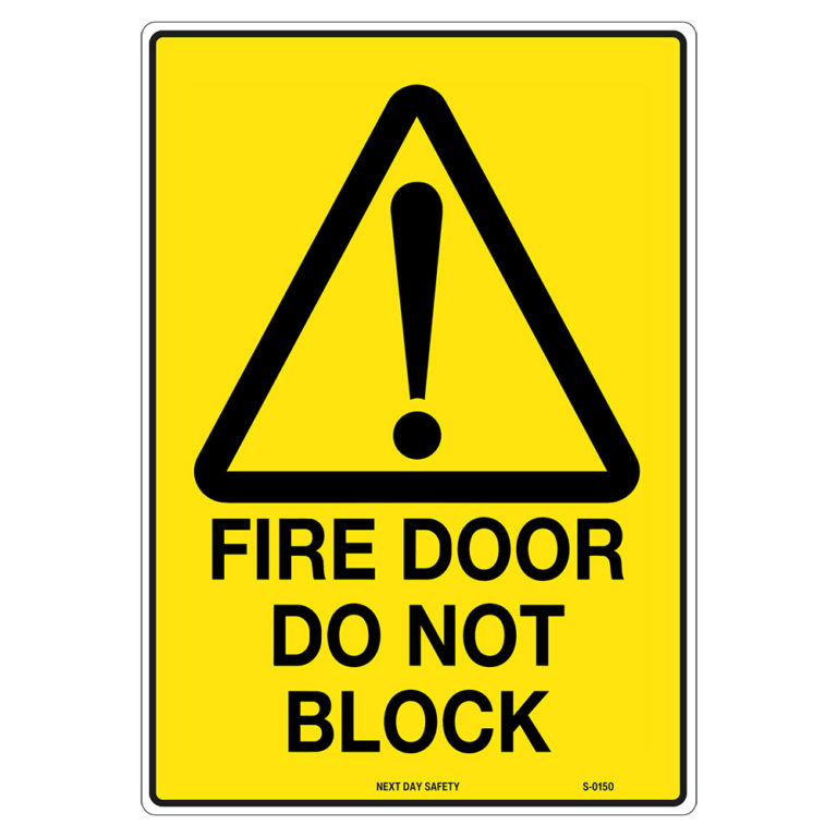 Warning Fire Door Do Not Block Sign - Next Day Safety