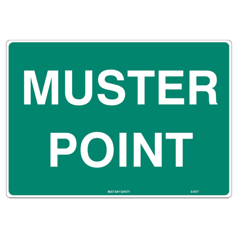 Muster Point Sign - Next Day Safety
