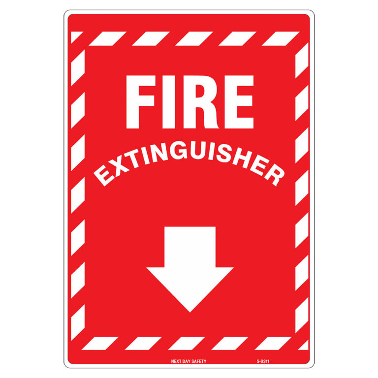 Fire Extinguisher Arrow Sign - Next Day Safety