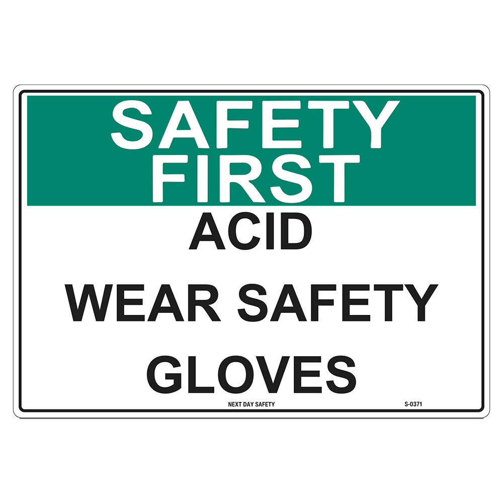 Acid Safety Gloves Sign - Next Day Safety