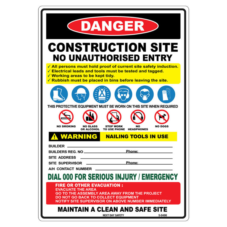 Construction Site Signs Order Online - Next Day Safety