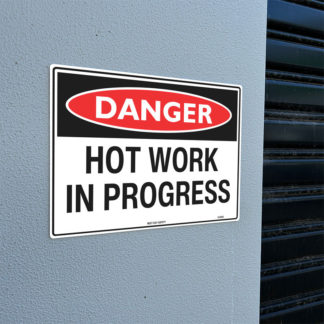 Danger Hot Work In Progress Sign - Next Day Safety