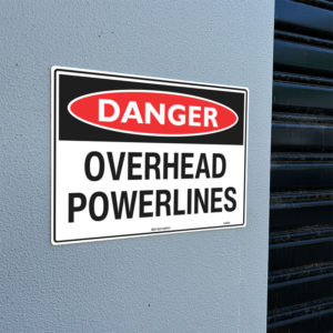 Danger Overhead Powerlines Sign - Next Day Safety