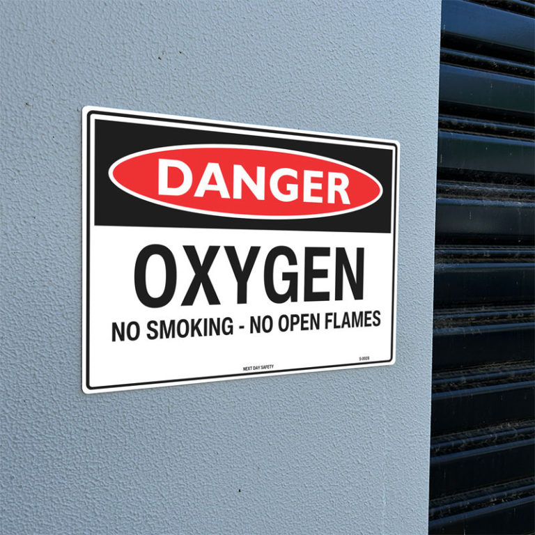 Danger Oxygen No Flames Sign - Next Day Safety