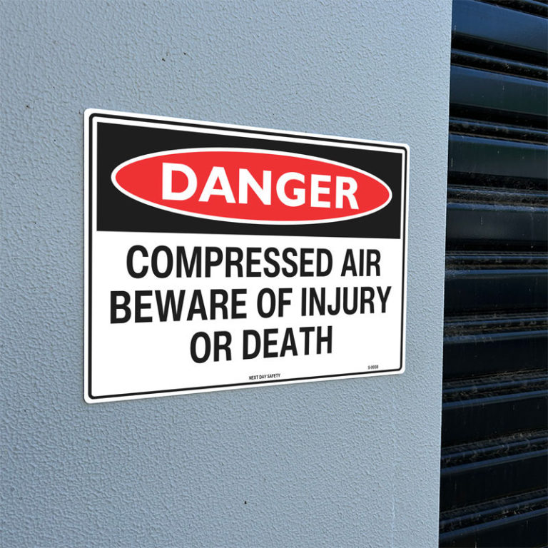 Danger Compressed Air Beware Of Injury Or Death Sign - Next Day Safety