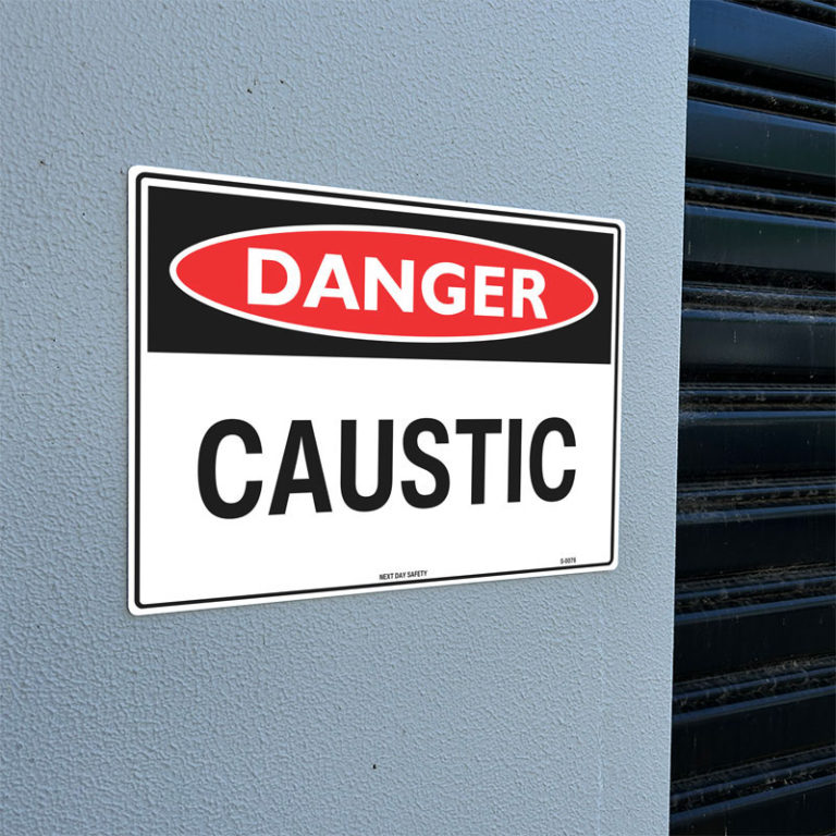Danger Caustic Sign - Next Day Safety