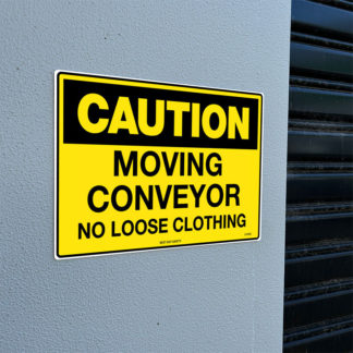 Caution Moving Conveyor Belt Sign - Next Day Safety