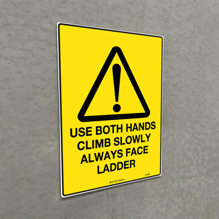 Warning Ladder Safety Reminder Sign - Next Day Safety