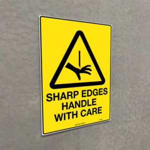 Warning Sharp Edges Handle With Care Sign - Next Day Safety