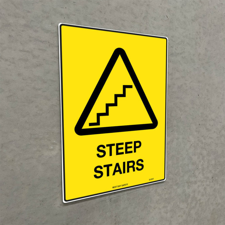 Warning Steep Stairs Sign - Next Day Safety