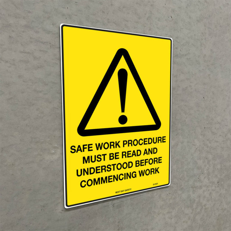 Warning Safe Work Procedure Must Be Read And Understood Before ...