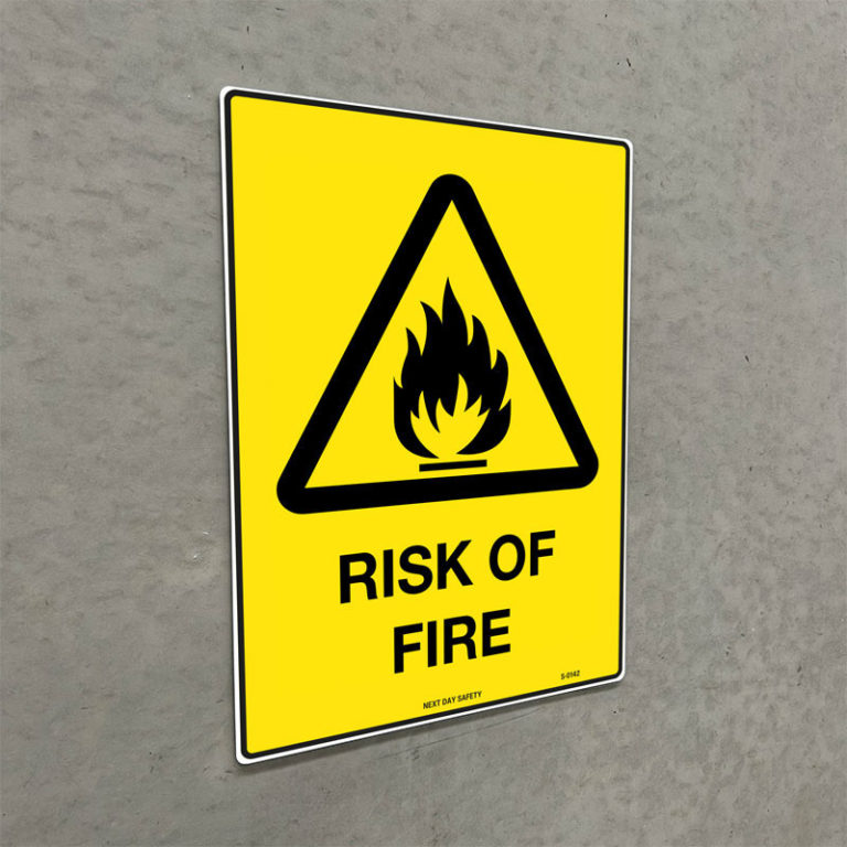 Warning Risk Of Fire Sign - Next Day Safety