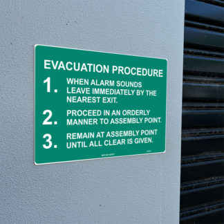 Evacuation Procedure Sign - Next Day Safety