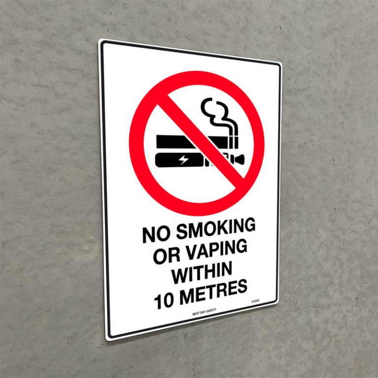 No Smoking Or Vaping Within 10 Meter Prohibition Sign - Next Day Safety