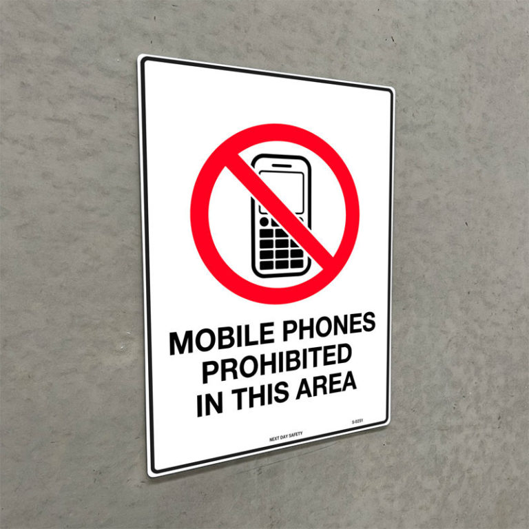 Prohibition Mobile Phones Prohibited In This Area Sign - Next Day Safety