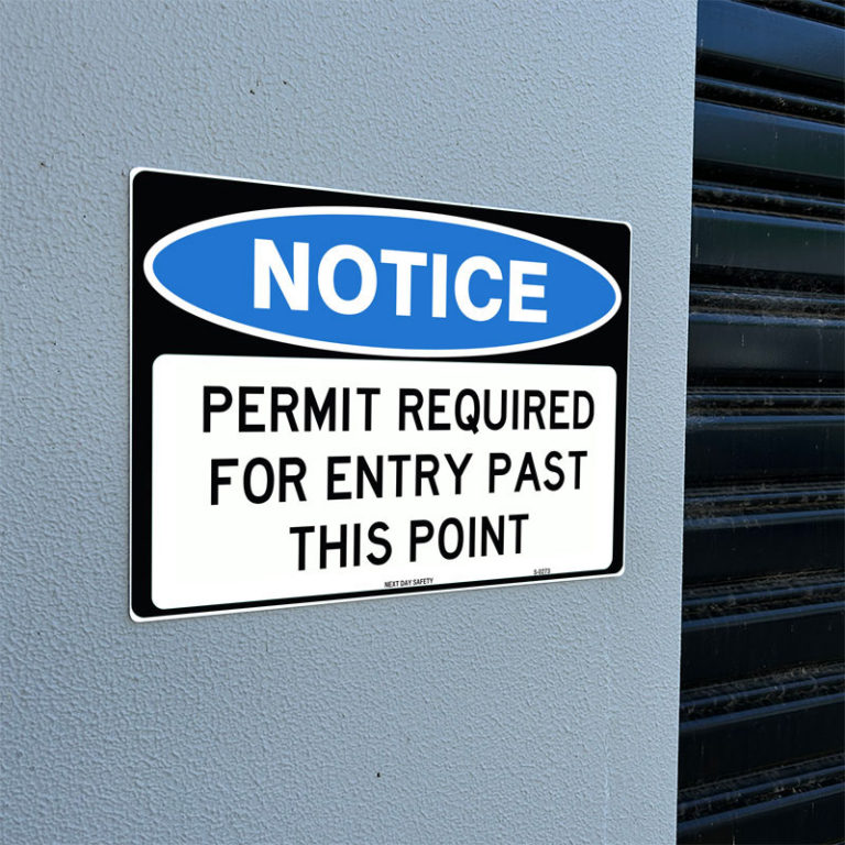 Permit Required For Entry Past This Point Notice Sign - Next Day Safety