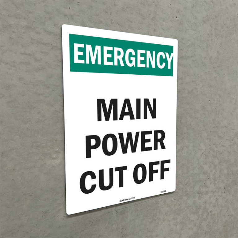 Main Power Cut Off Sign - Next Day Safety