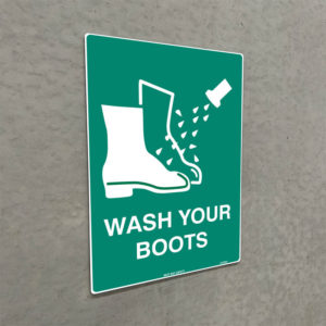 Boot Cleaning Reminder Sign - Next Day Safety