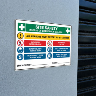 Emergency & Safety Info Sign - Next Day Safety